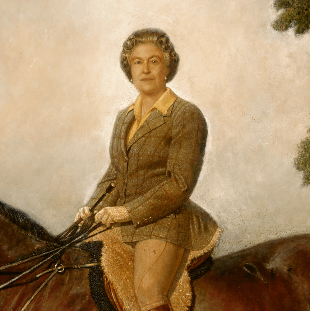 Portrait of HRH Queen Elizabeth II - Mounted on Her Great Horse ...