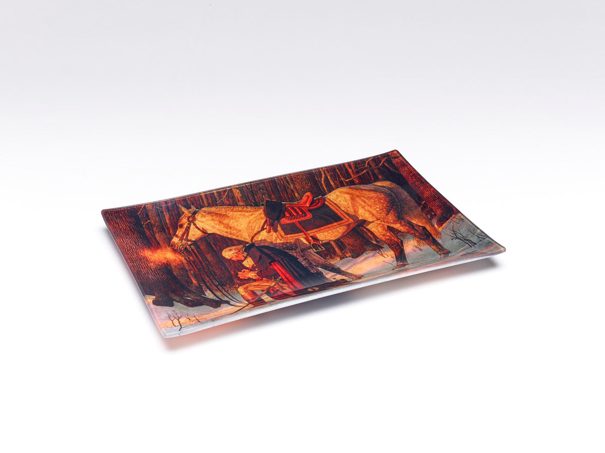 The Prayer at Valley Forge Curved Glass Tray – First Freedom Art Company